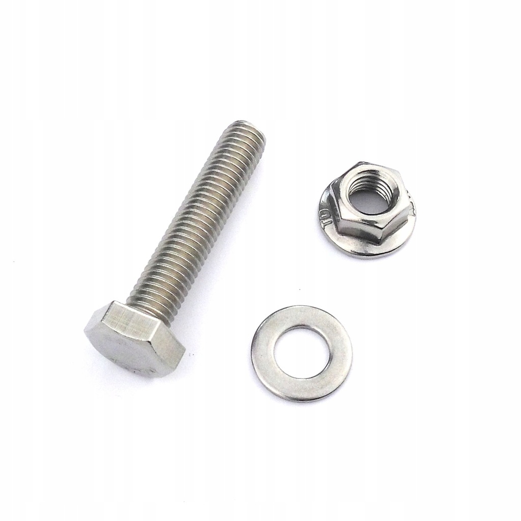Śruba nierdzewna M10x50 5szt nakrętki kołnierzowe - 10813325289 ...