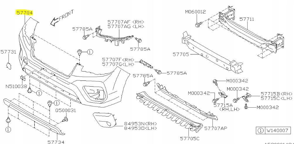 ZDERZAK PRZEDNI SUBARU FORESTER V ORYGINAŁ 2019- - 9830672656 ...