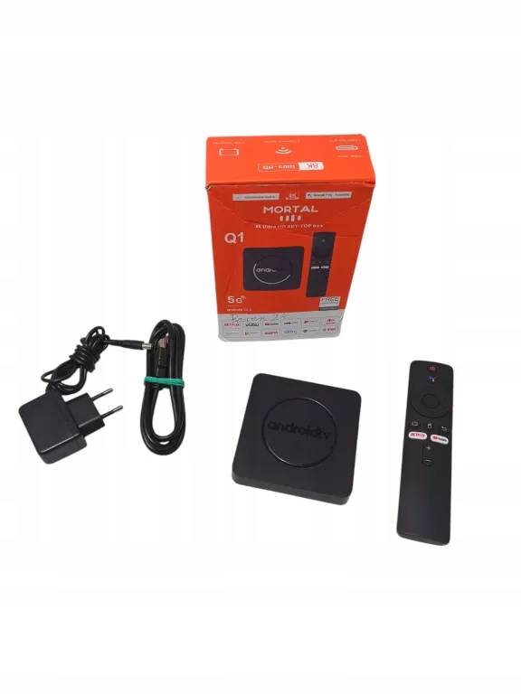 MORTAL T1 SMART TV BOX G96 TV Q1 /PILOT / ZASILACZ/HDMI/PUDEŁKO ...