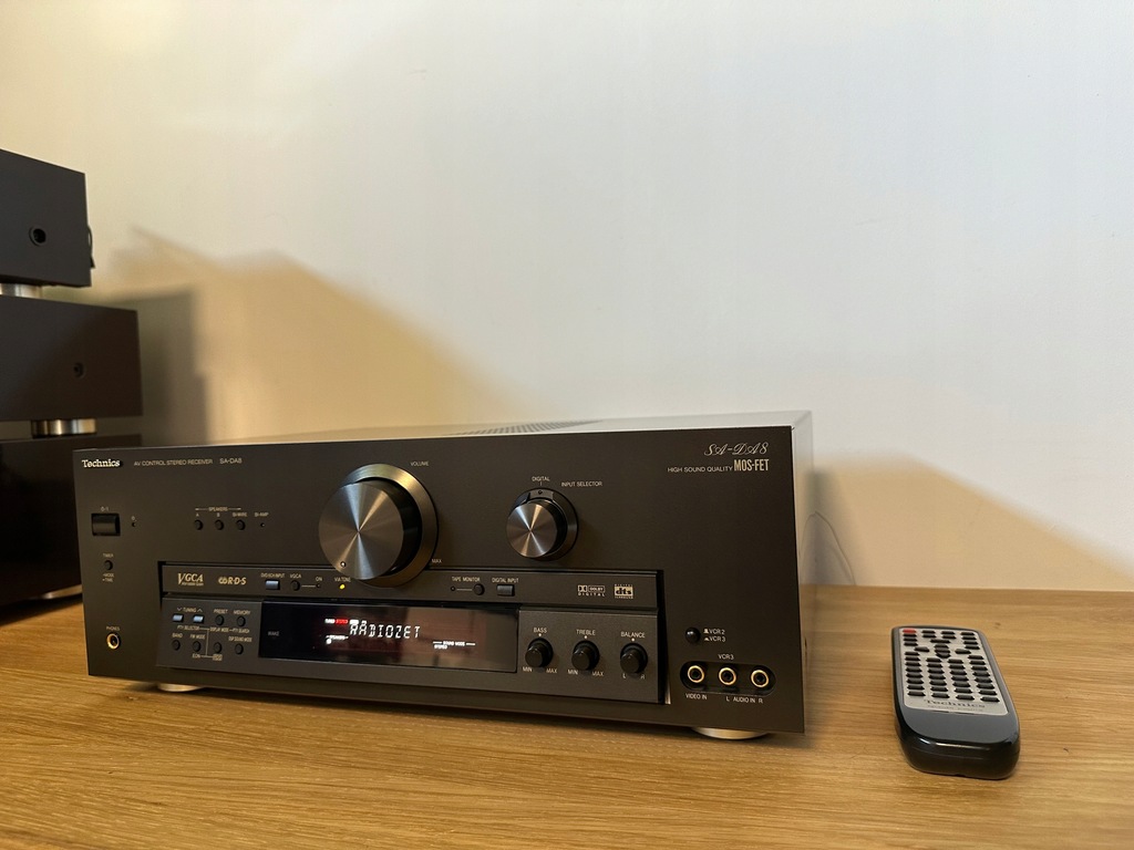 TECHNICS SA-DA8 AMPLITUNER + ORYGINALNY PILOT FRONT TOP PIĘKNY WYŚWIETLACZ - 14596958066 ...