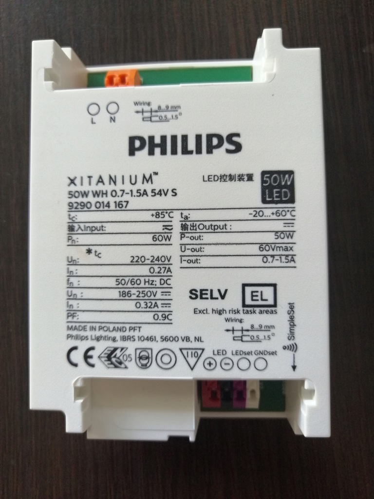 Sterownik Philips Xitanium 50W WH 0.7-1.5A 54V S - 10932985960 ...