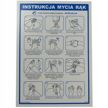 Tablica instrukcja mycia rąk - 13447517223 - oficjalne archiwum Allegro