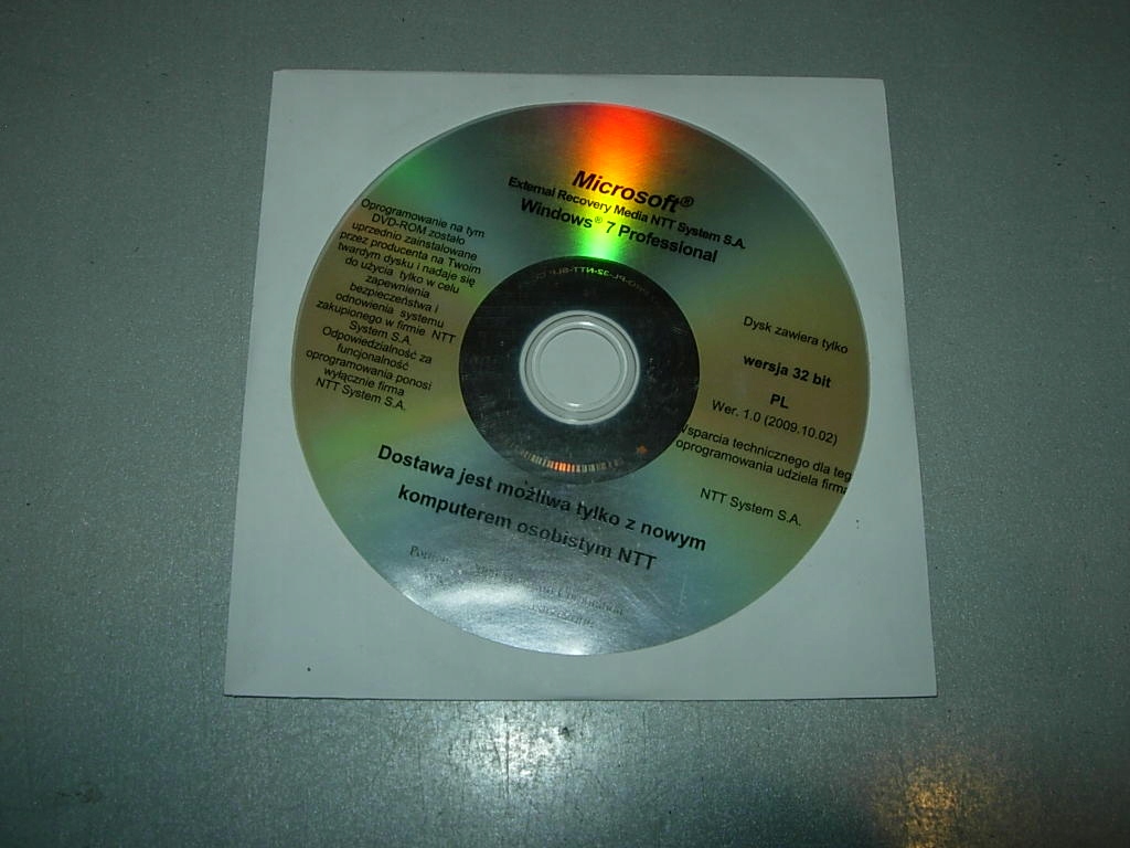Płyta Windows 7 Professional 32bit - 11231779000 - oficjalne archiwum ...