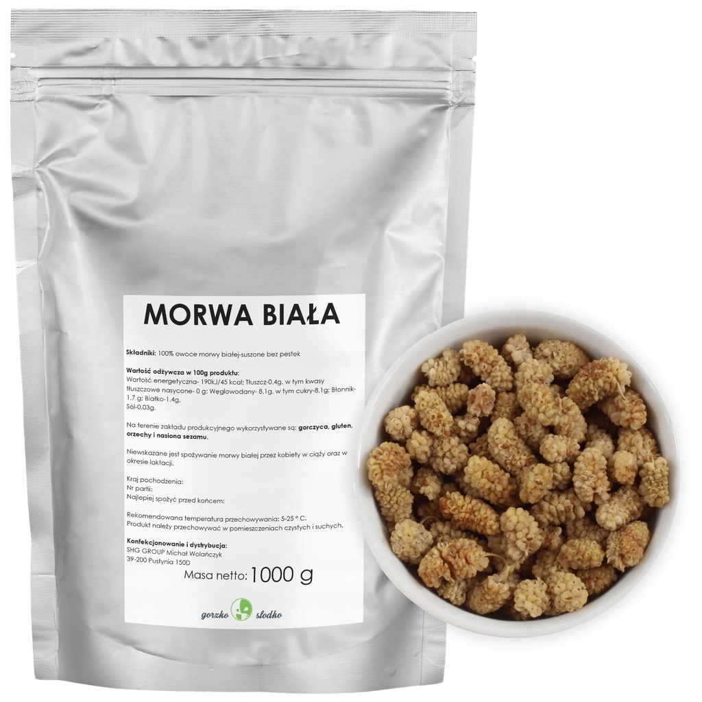MORWA BIAŁA SUSZONA owoce morwy białej 1kg - 8333698639 - oficjalne ...