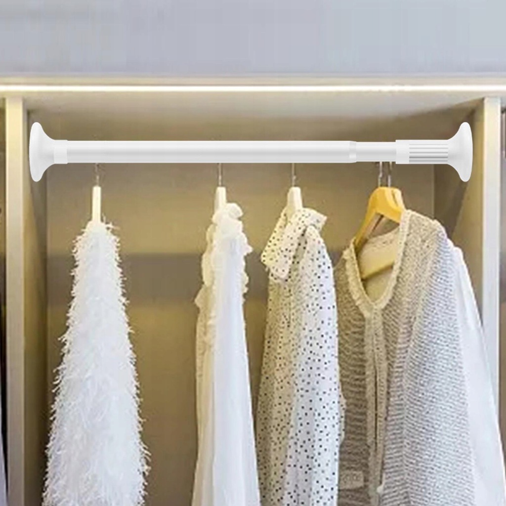 Telescopic Clothing Rod Adjustable Closet Rod for Closet White 1.6 ...