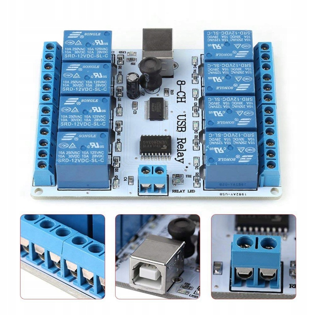 USB Relay Switch 12V 8 Channel Relay Module Easy - 12911673839 ...