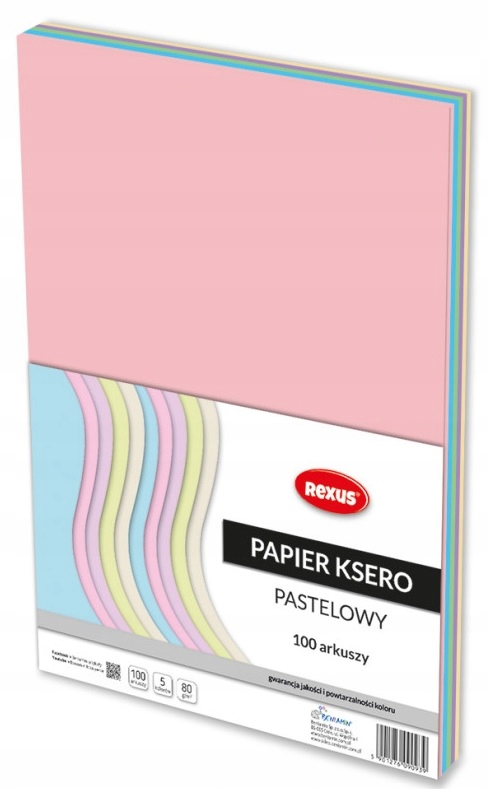 PAPIER KSERO PASTELOWY KOLOR A4/100 szt. 80g - 11762716530 - oficjalne archiwum Allegro