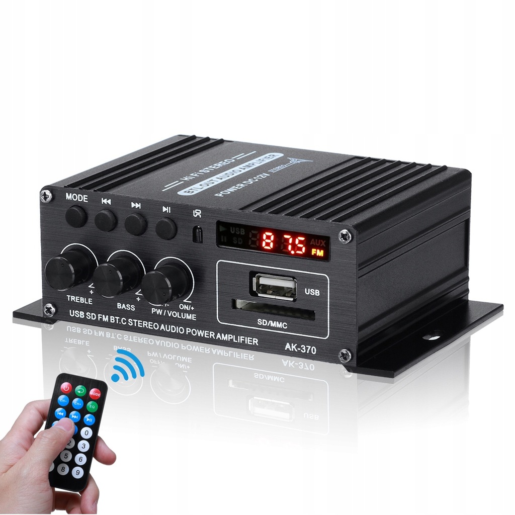 AMPLITUNER WZMACNIACZ STEREO RADIO MP3 BLUETOOTH - 11132186462 - oficjalne archiwum Allegro