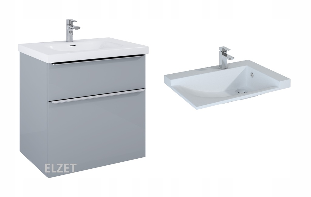 ELITA SZAFKA LOFTY LIGHT GREY + UMYWALKA METIS 70 - 9417677707 - oficjalne archiwum Allegro