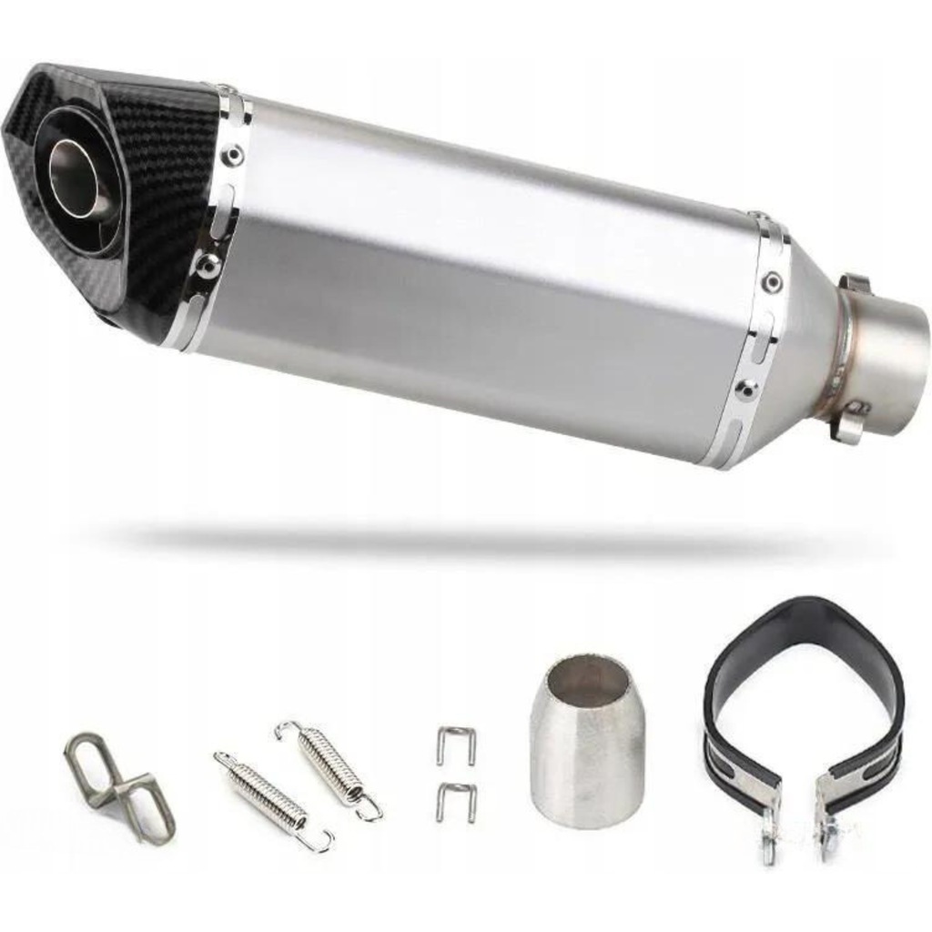 TŁUMIK MOTOCYKLOWY UNIWERSALNY WYDECH SPORTOWY BASOWY DB KILLER SREBRNY - 15280128116 ...