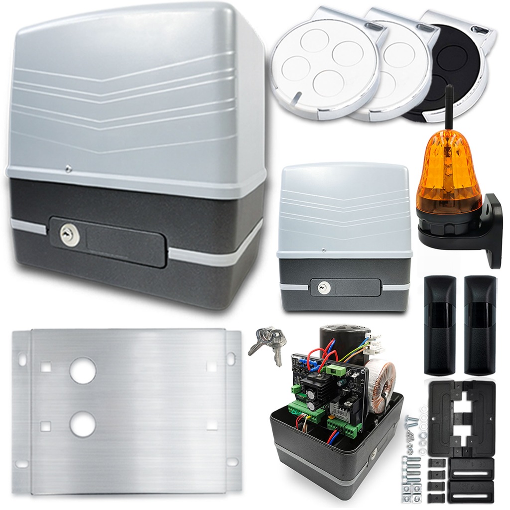 ZESTAW NAPĘD DO BRAMY PRZESUWNEJ szybki napęd automat 700 kg LAMPA PILOTY - 14160510578 ...