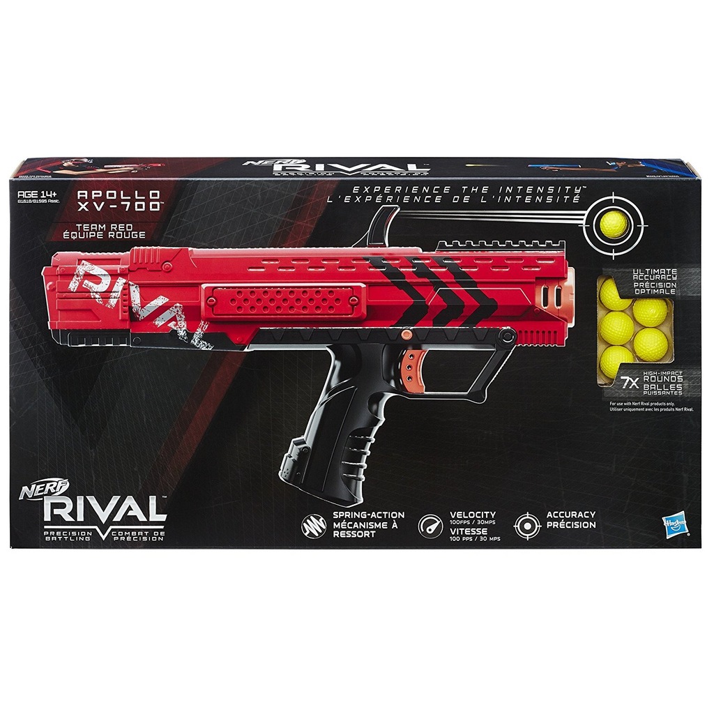 NERF RIVAL APOLLO XV-700 CZERWONY B1618 + KULKI - 7331944498 ...