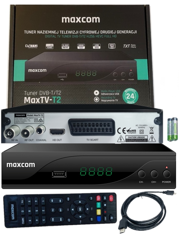 DEKODER TUNER TV NAZIEMNEJ HD DVB-T2 HEVC H.265 - 12059227020 ...
