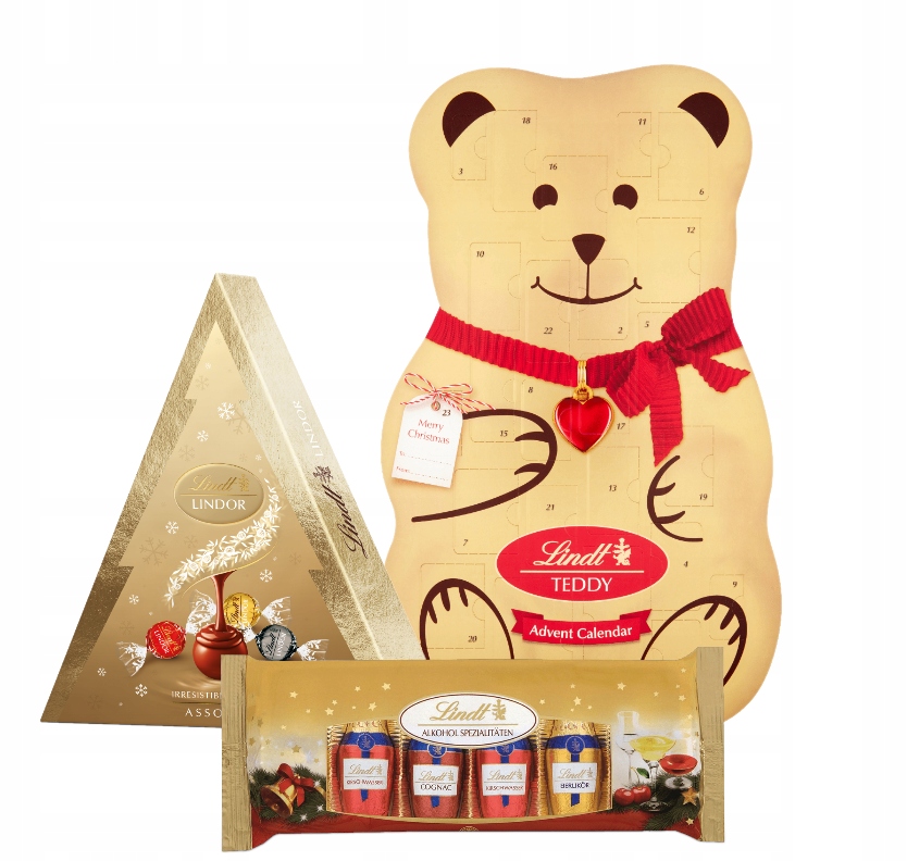 Kalendarz Adwentowy Lindt Teddy 3D LINDOR praliny Butelki z alkoholem ...