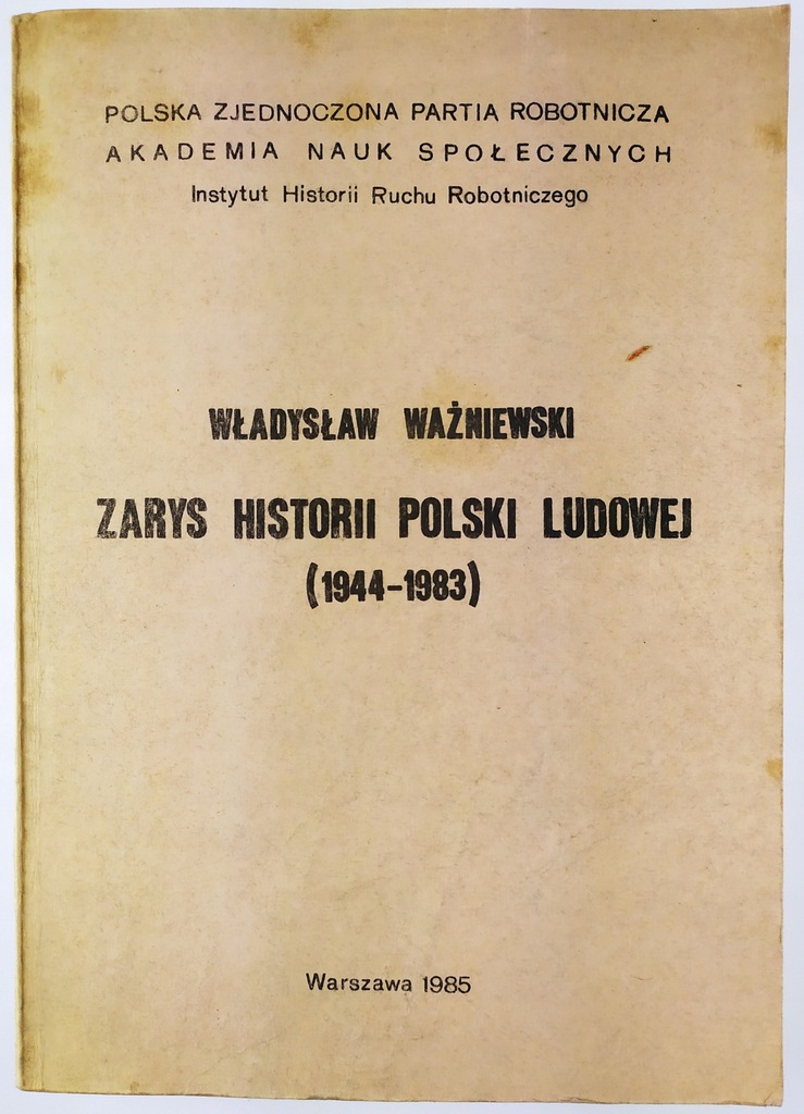 Zarys historii polski ludowej (1944-1983) - 12786492329 - oficjalne ...