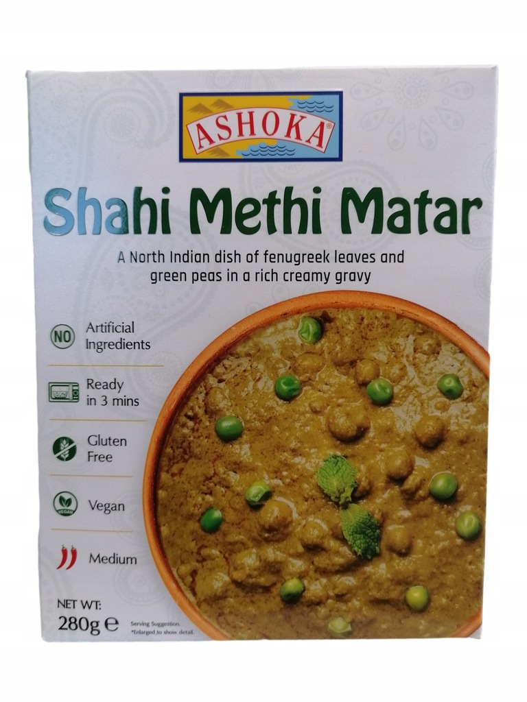 Ashoka Shahi Methi Matar groszek w kremowym sosie z kozieradką ...