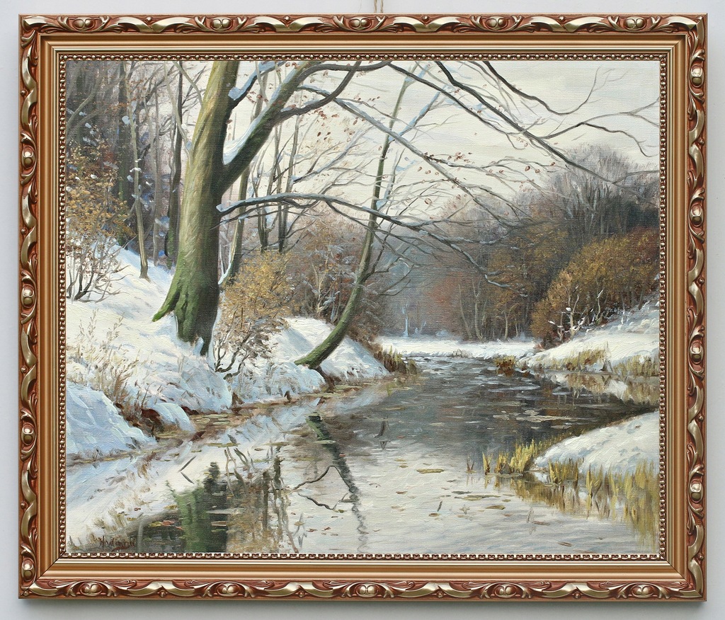 HARALD WENTZEL (1897-) ZIMOWY PEJZAŻ Z RZEKĄ - 12800883121 - oficjalne ...