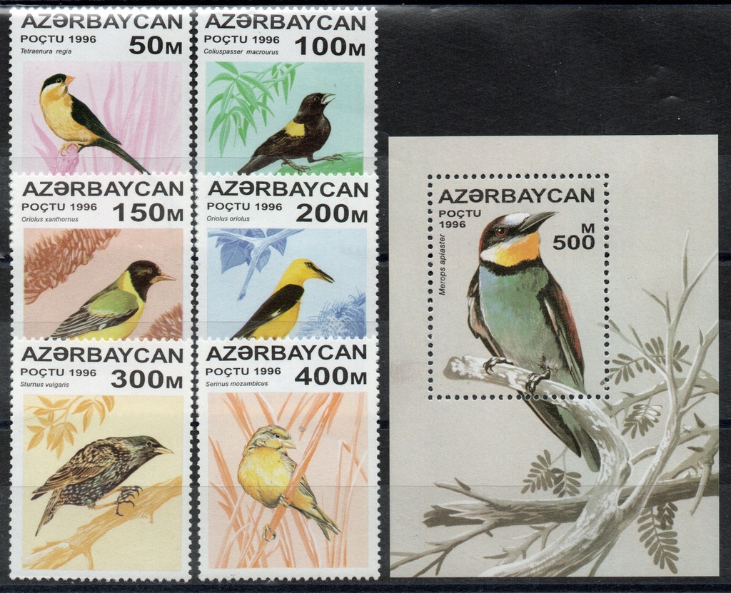 AZERBEJDŻAN ptaki Mi 313-18**+bl 23** - 17405380669 - oficjalne ...
