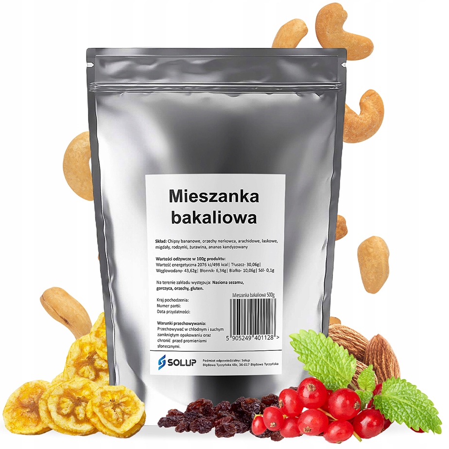 MIESZANKA BAKALIOWA studencka z ananasem 1kg - 13175821352 - oficjalne archiwum Allegro