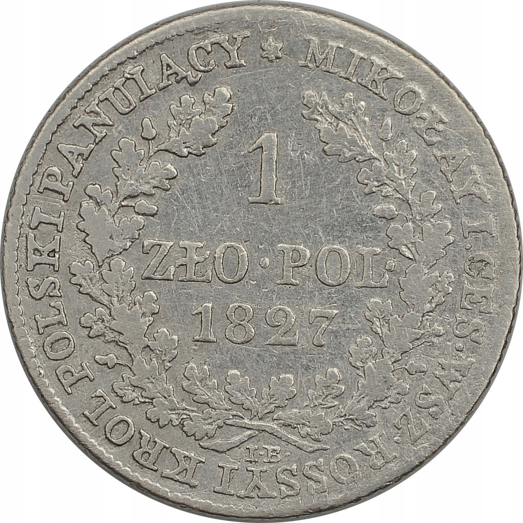 12.db.ZABORY, KRÓL.POLSKIE, 1 ZŁOTY POLSKI 1827 IB - 12455929576 ...