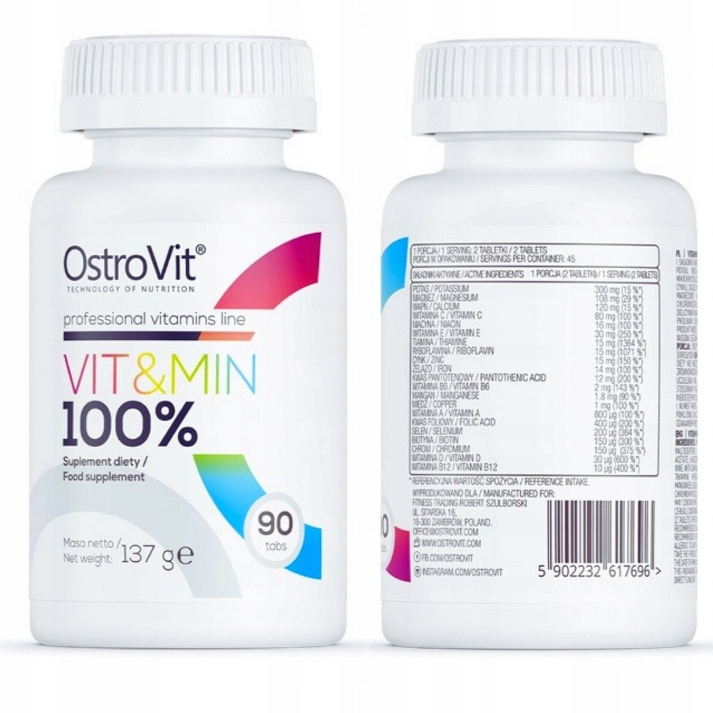 OstroVit Vit&Min FORTE 90 tab KOMPLEKS WITAMIN - 11749879048 ...