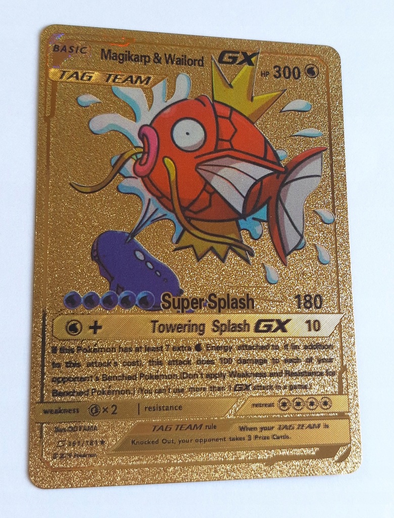 Pokemon Magikarp & Wailord GX Złota Karta Gold - 12093056755 ...