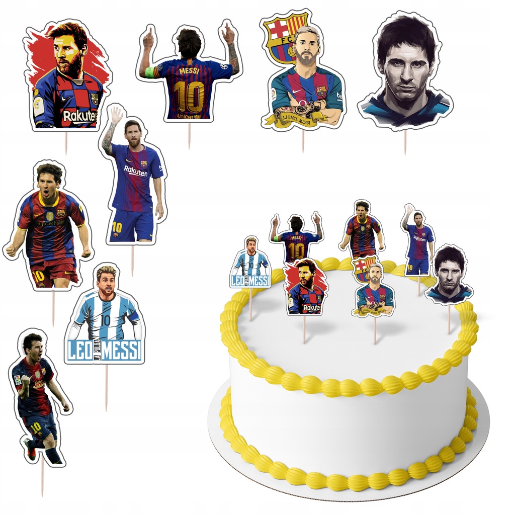 TOPPER NA TORT POSTACIE Z MESSI 8SZT - 12681246155 - oficjalne archiwum ...