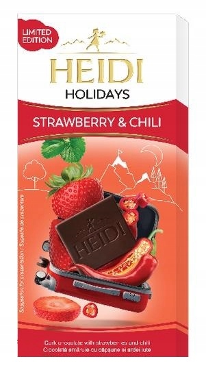 Czekolada gorzka z truskawkami i chili HEIDI 80 g - 13407118324 ...
