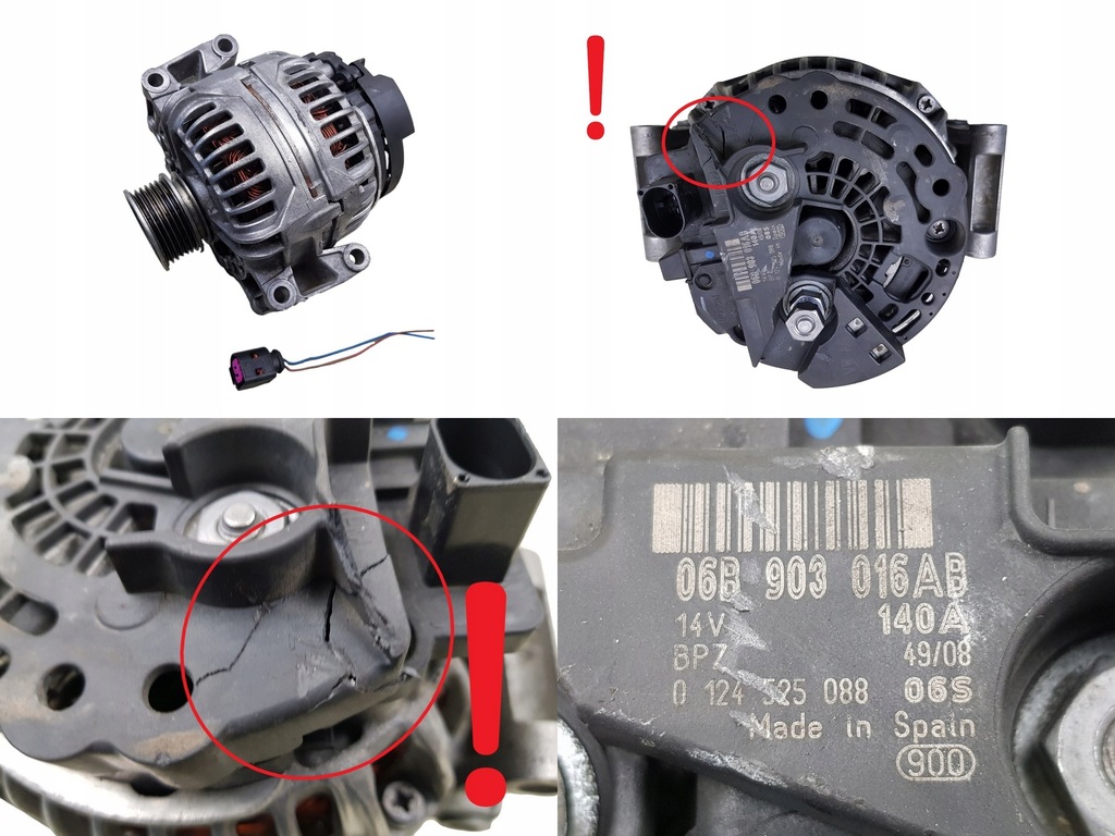 Alternator 06B903016AB 0124525088 140A VW Audi - 13804176859 ...