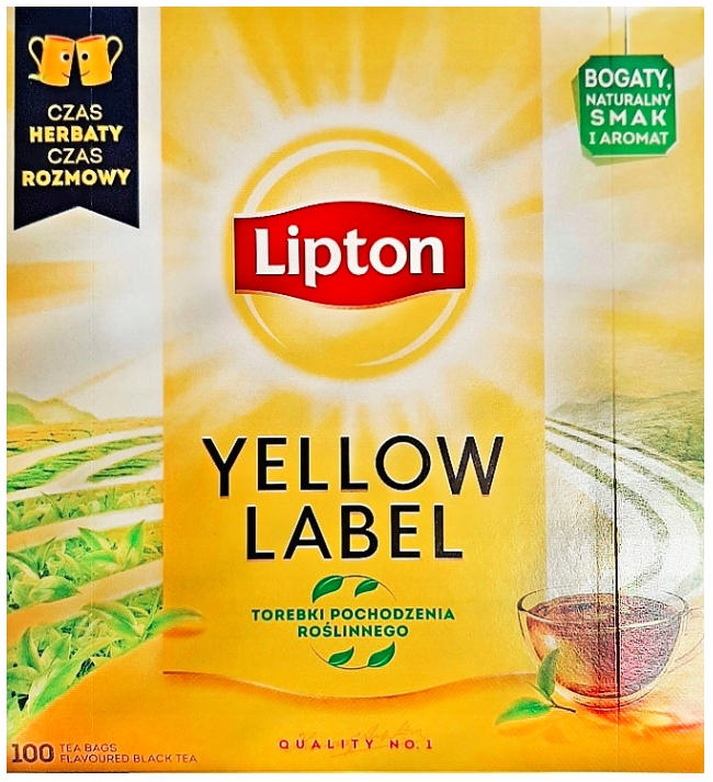 Lipton Yellow Label Herbata Czarna Ekspresowa 100 Torebek 200g - 14629472608 - oficjalne ...
