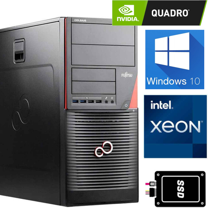 FUJITSU Celsius W550 Xeon E3-1245 V5 16GB 256GB SSD nVidia K2200 4GB W10 - 15445499079 ...