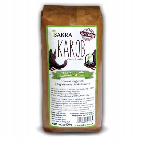 Karob proszek z chleba świętojańskiego Bakra 400g - 12895024718 ...