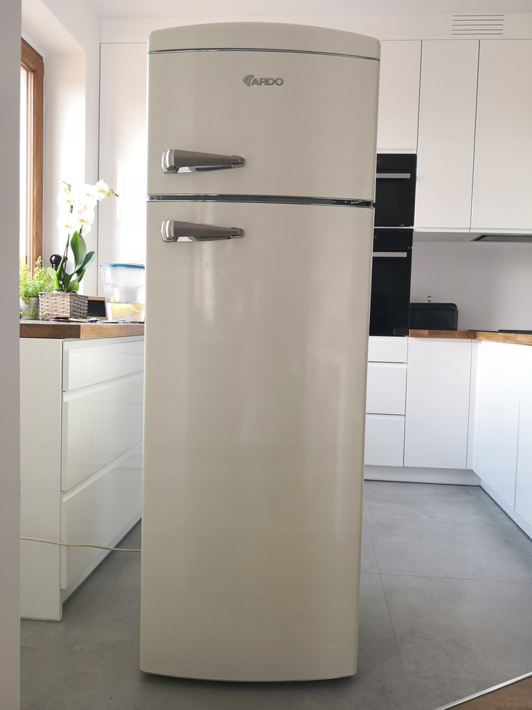 Lodówka retro vintage ARDO DPO28SHC kremowa, ecru - 8334076944 ...