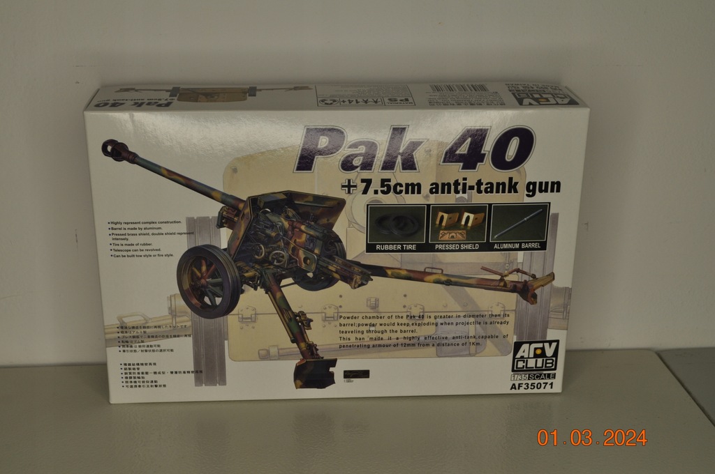 Model Pak 40 7,5cm AFV Club 35071 armata działo Anti Tank Gun ...