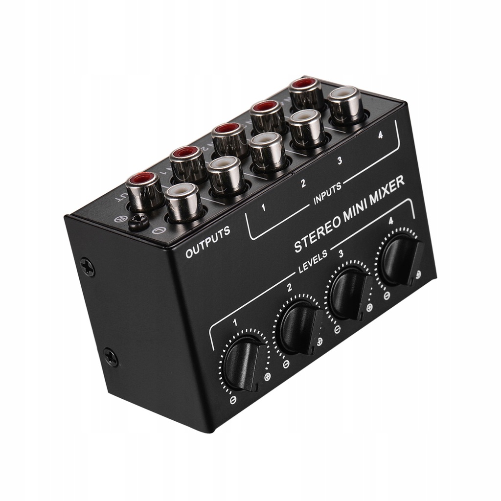Mini Stereo Audio Mixer with 4-Channel RCA Inputs - 11948119693 ...