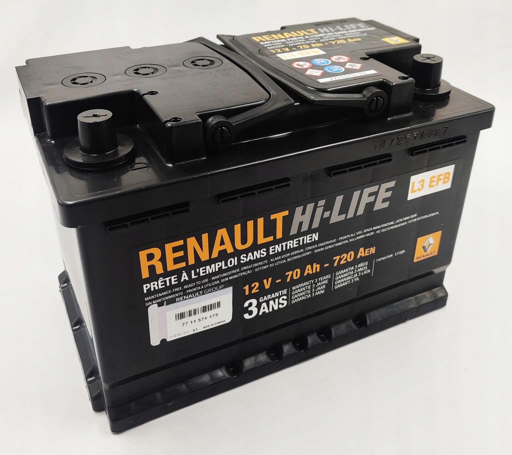 Akumulator OE EFB 12V 70Ah 720A Renault start&stop - 13482631456 ...