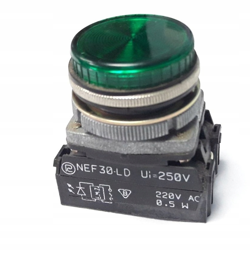LAMPKA SYGNALIZACYJNA DIODA NEF30 LED ZIELONA - 12761944996 - oficjalne archiwum Allegro