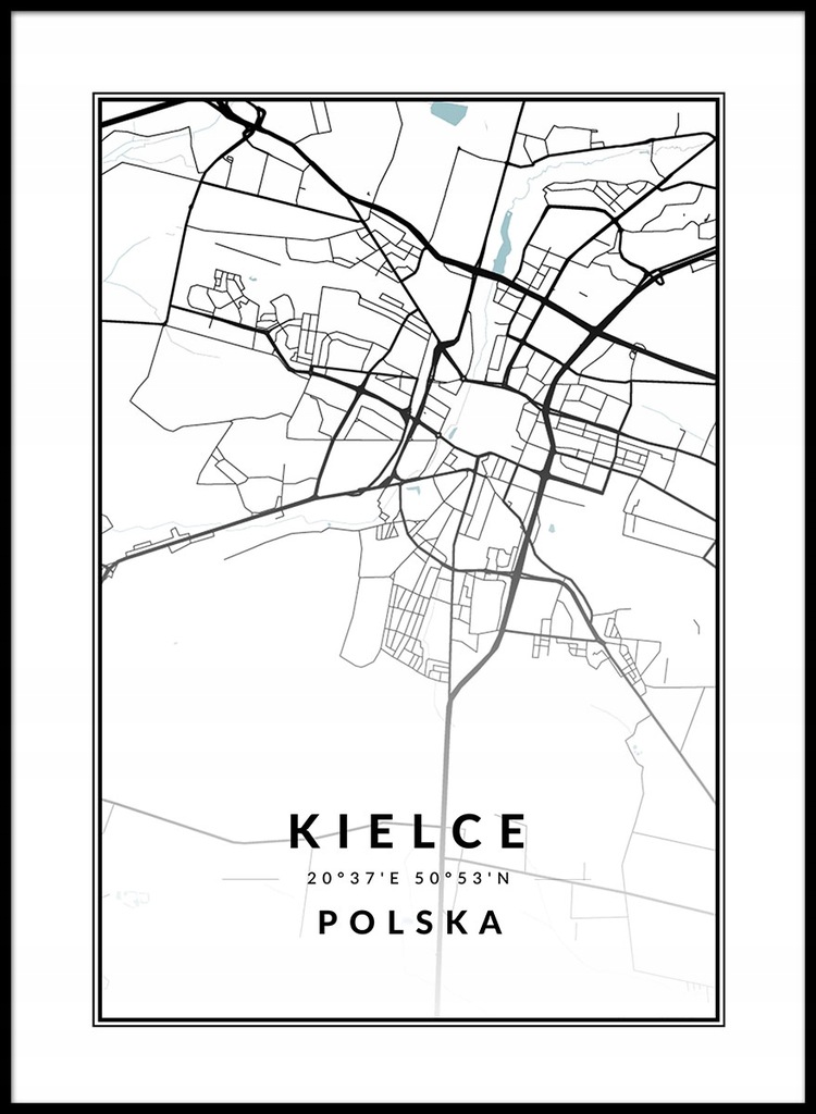 Plakat A4 grafika wzór MAPA KIELC - 12045407864 - oficjalne archiwum ...