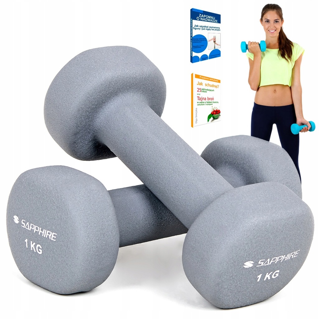 HANTLE 2x1KG zestaw hantelki CIĘŻARKI winylowe 2KG - 12705471651 ...