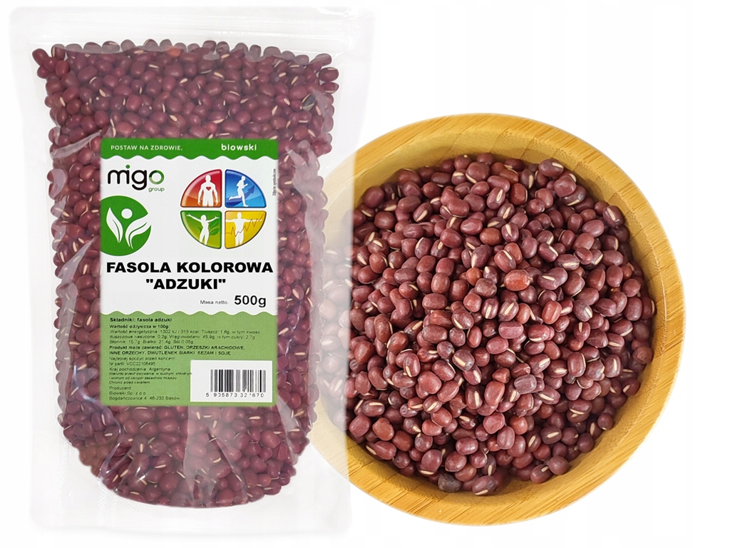 Fasola kolorowa ADZUKI, czerwona - 500g- MIGOgroup - 14114264036 ...