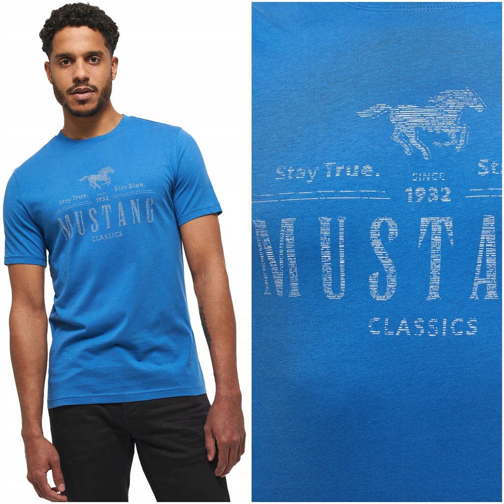 MUSTANG ALEX C MĘSKI T-SHIRT KOSZULKA LOGO 4XL - 13568935194 ...