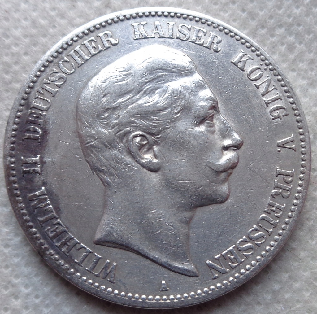 Niemcy - 5 marek - 1904 A - PRUSY - Wilhelm II / 1 - 12332979078 - oficjalne archiwum Allegro