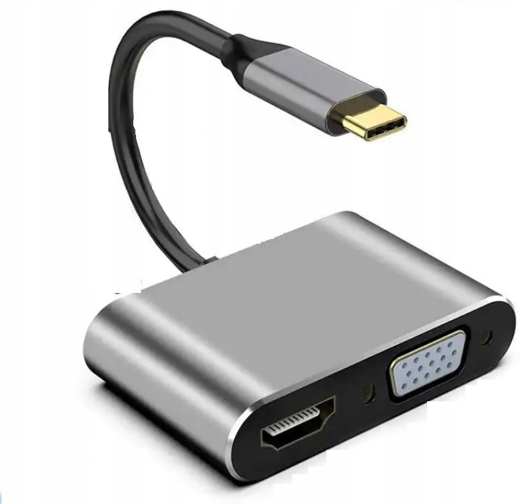 ADAPTER 4w1 HDMI 4K VGA HUB USB-C USB 3.0 PD - 14369672646 - oficjalne archiwum Allegro