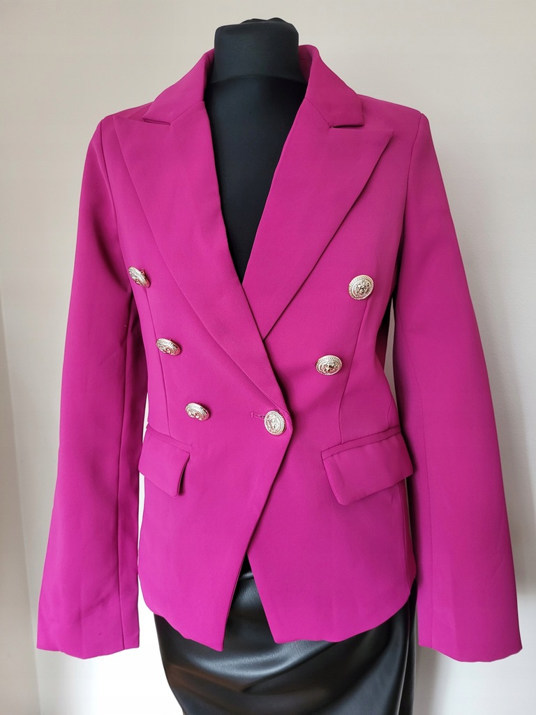 Marynarka fuksja żakiet fukcja złote guziki - 13365189950 - oficjalne ...