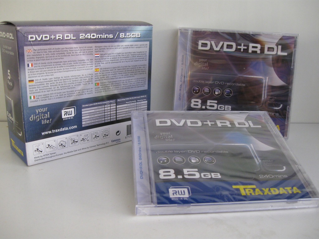 Płyty Traxdata DVD+R Double Layer 8,5 GB box - 12544129771 - oficjalne archiwum Allegro