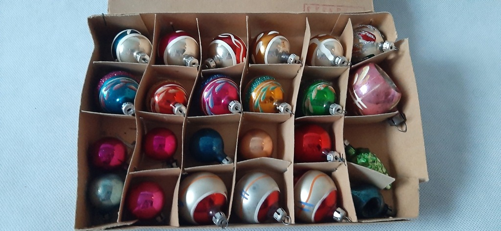 Stare szklane bombki z PRL mini bombki ładne zwory - 14823400058 ...