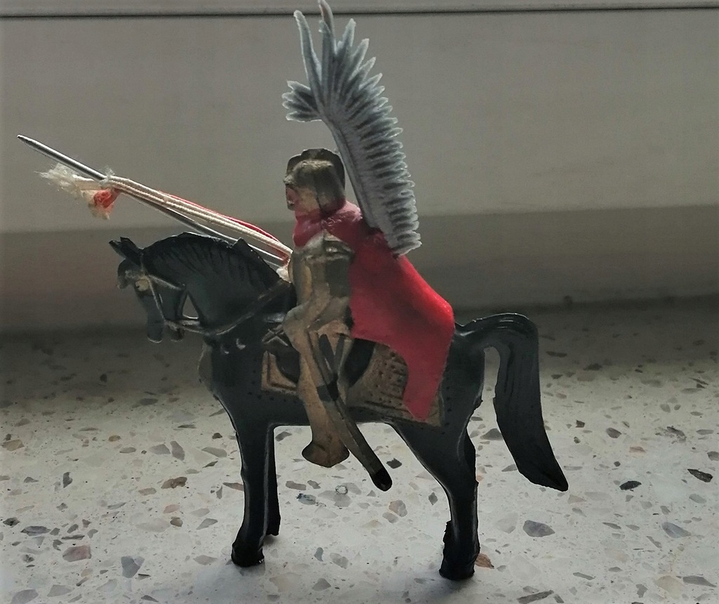 Żołnierz, żołnierzyk PRL, figurka Husarz na koniu - 12575770140 ...