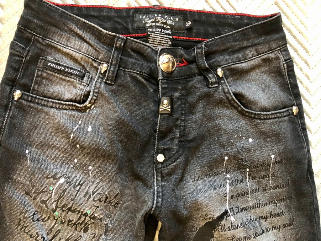 Authentic Philipp Plein Illegal Fight Club Super Straight Cut, Men's ...