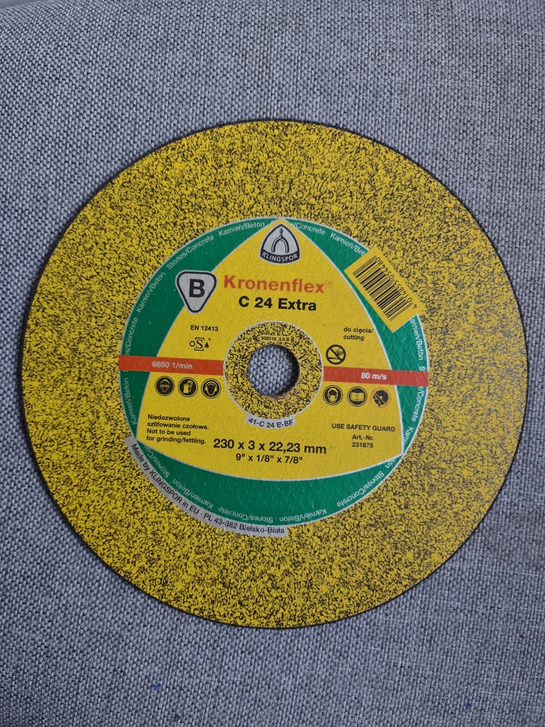 Tarcza do cięcia kamienia/betonu Kronenflex C 24 Extra - 14403942577 - oficjalne archiwum Allegro