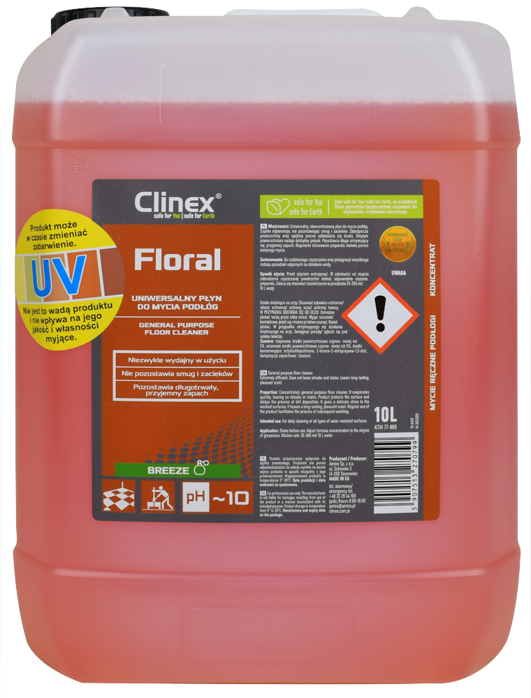 CLINEX FLORAL BREEZE 10L Płyn do mycia podłóg - 8943633457 - oficjalne ...